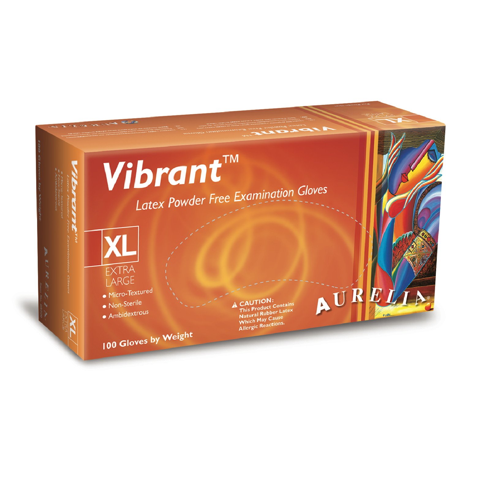 Aurelia Vibrant Latex Powder-free Gloves, Large