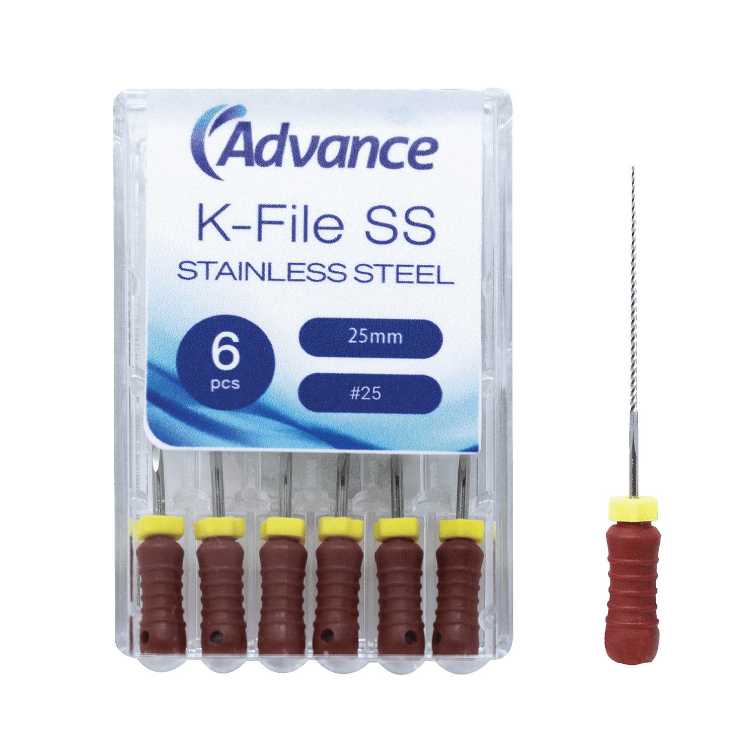 Advance Stainless Steel K-Files, 25mm, #25